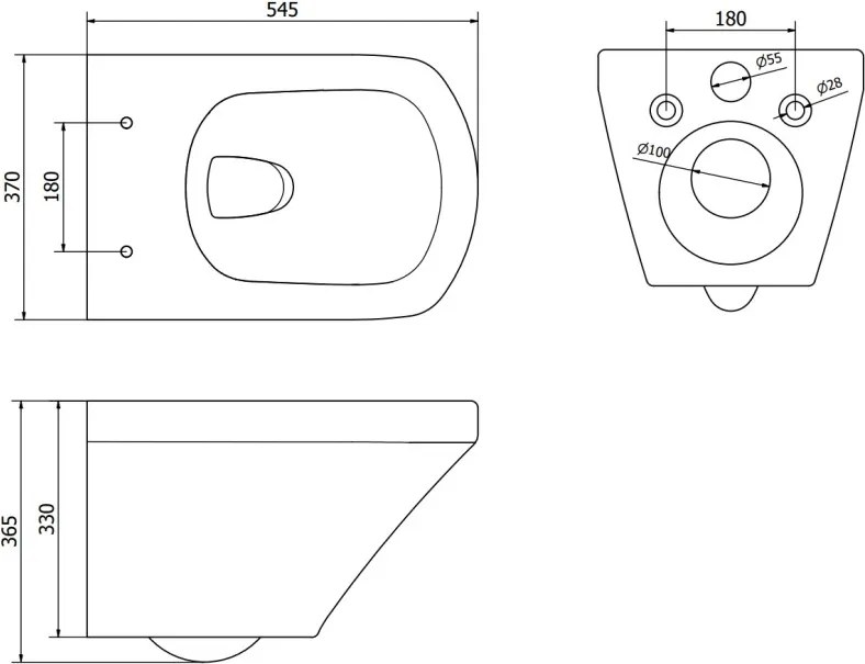 Mexen Vito WC mísa Rimless s pomalu sklopnou deskou slim, duroplast, bílý lesk - 30174000