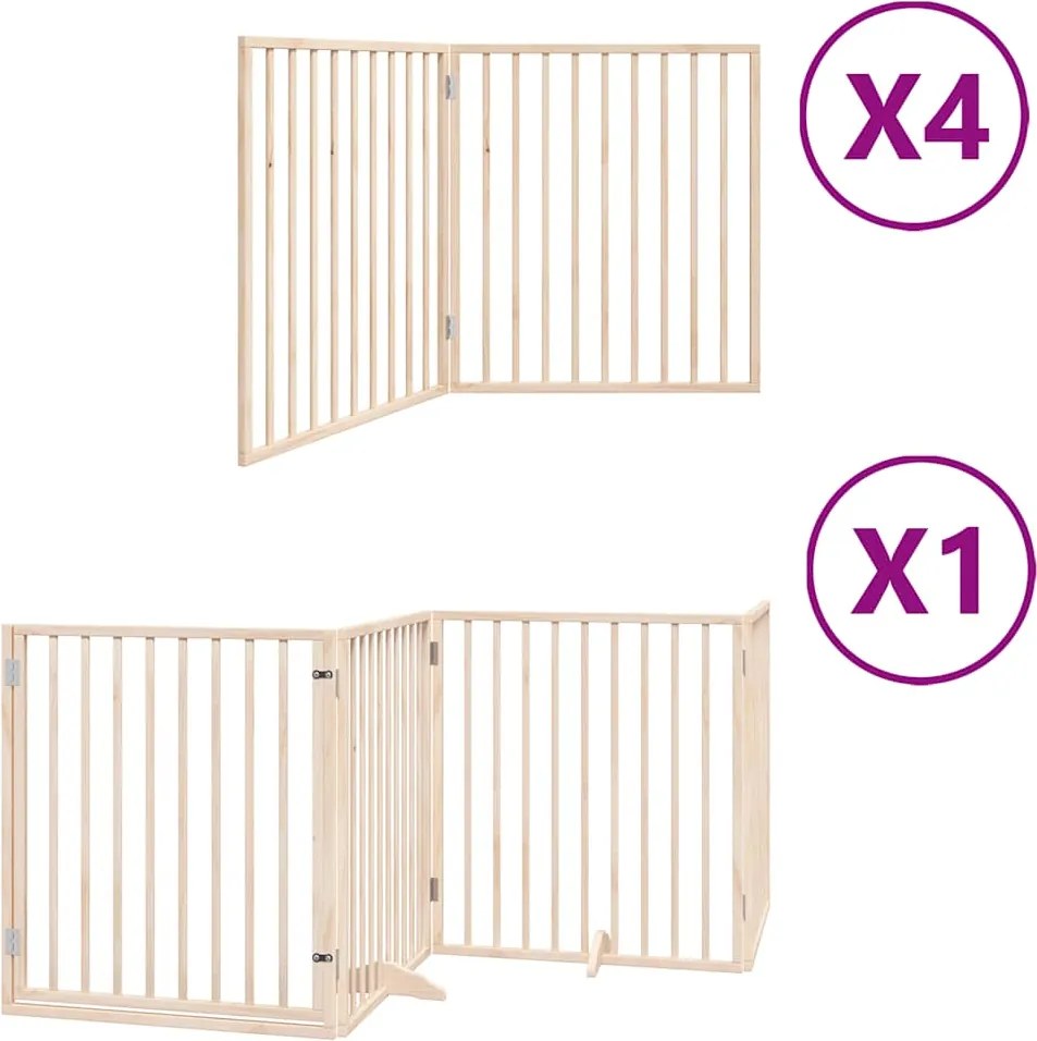 Zábrana pro psy s dvířky skládací 12 panelů 960 cm topol 3155560