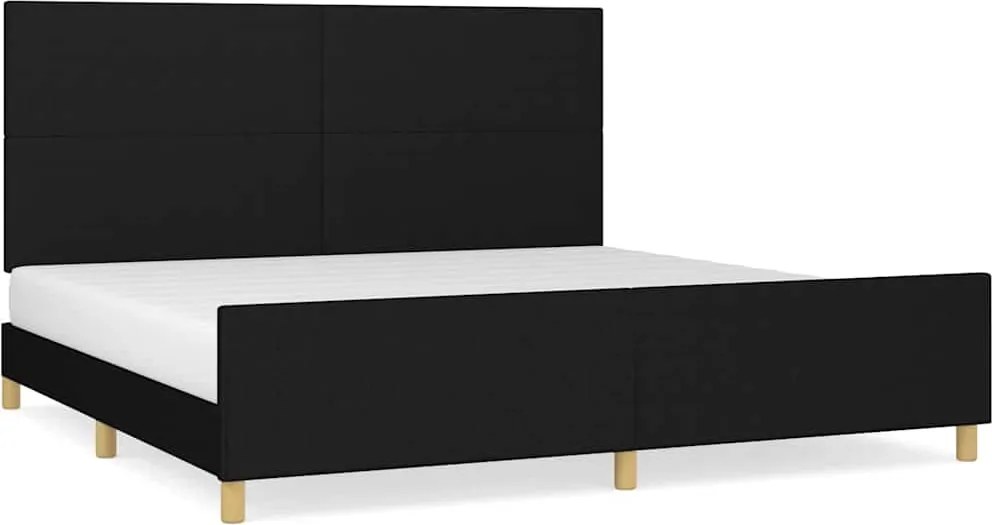 Rám postele bez matrace černý 200 x 200 cm textil 3124921