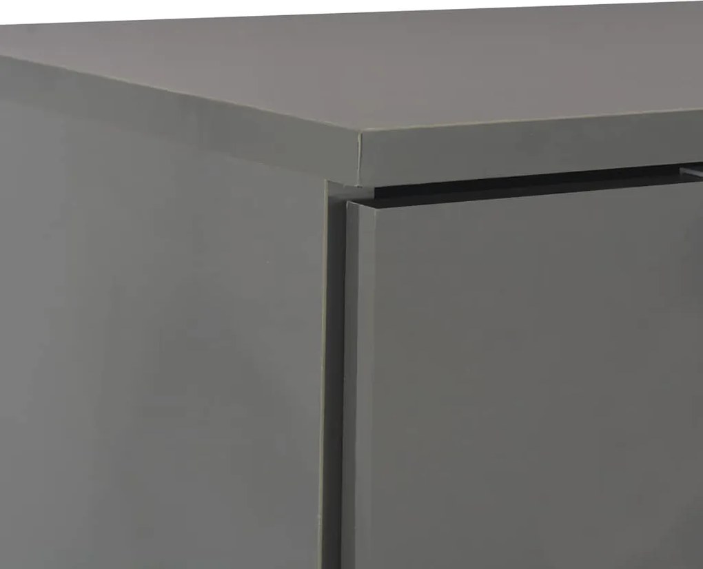 Příborník šedý s vysokým leskem 71x35x80 cm kompozitní dřevo 283717
