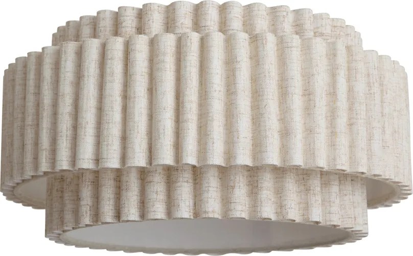 Japandi Lampshade in Beige Linen 35/35/18 - Scalloped