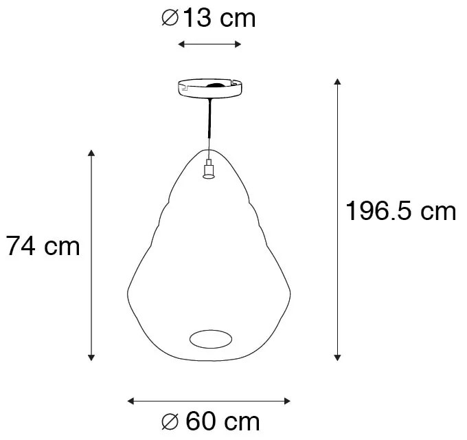 Orientální závěsné svítidlo zlaté 60 cm - Nidum