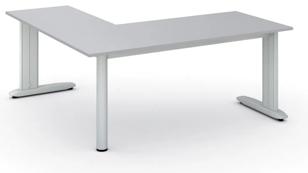 Rohový kancelářský stůl PRIMO FLEXIBLE, 180x180 cm, šedá