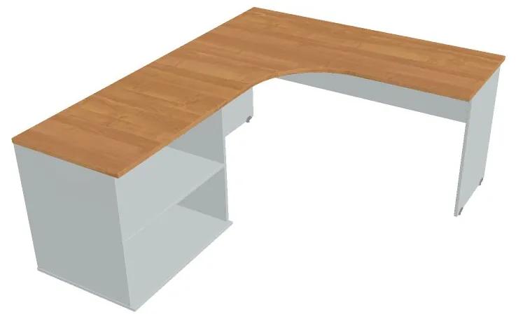 Sestava stolu a skříně pravá 160 cm - Hobis Gate GE 60 H P Dekor stolové desky: olše, Dekor lamino podnože: šedá