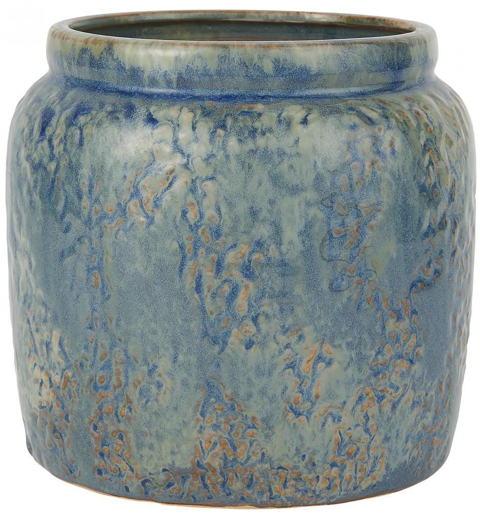 IB LAURSEN Obal na květináč Ocean Blue 16cm, modrá barva, keramika