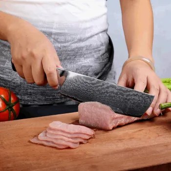 Kuchyňský nůž 7" Sunnecko IŠAKAWA 73 vrstev damaškové oceli