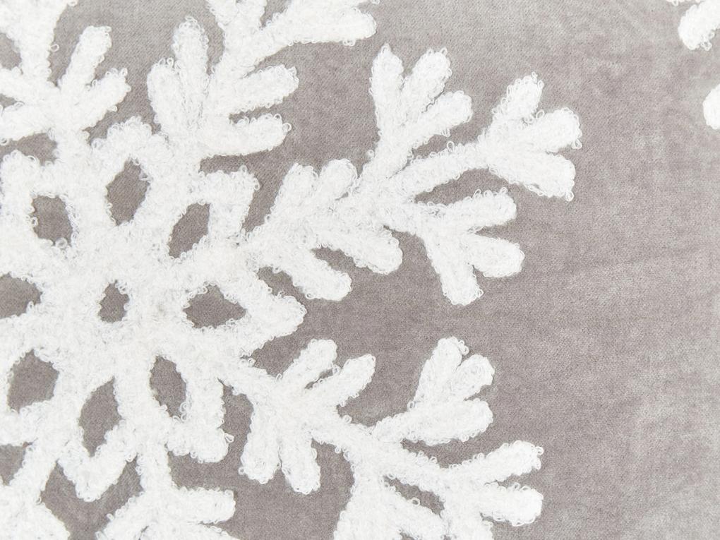 Sametový polštář vánoční motiv 45 x 45 cm šedý MURRAYA Beliani