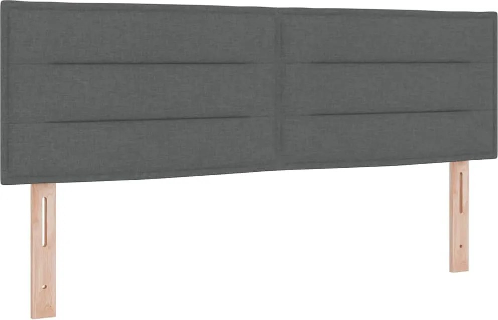 Postel s boxspringem s čelo Tmavě šedá 200 x 140 cm textil 3341042