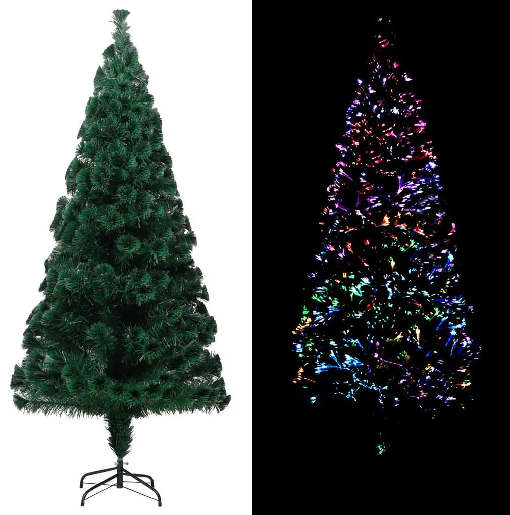 321029 vidaXL Umělý vánoční stromeček se stojanem zelený 210cm optické vlákno