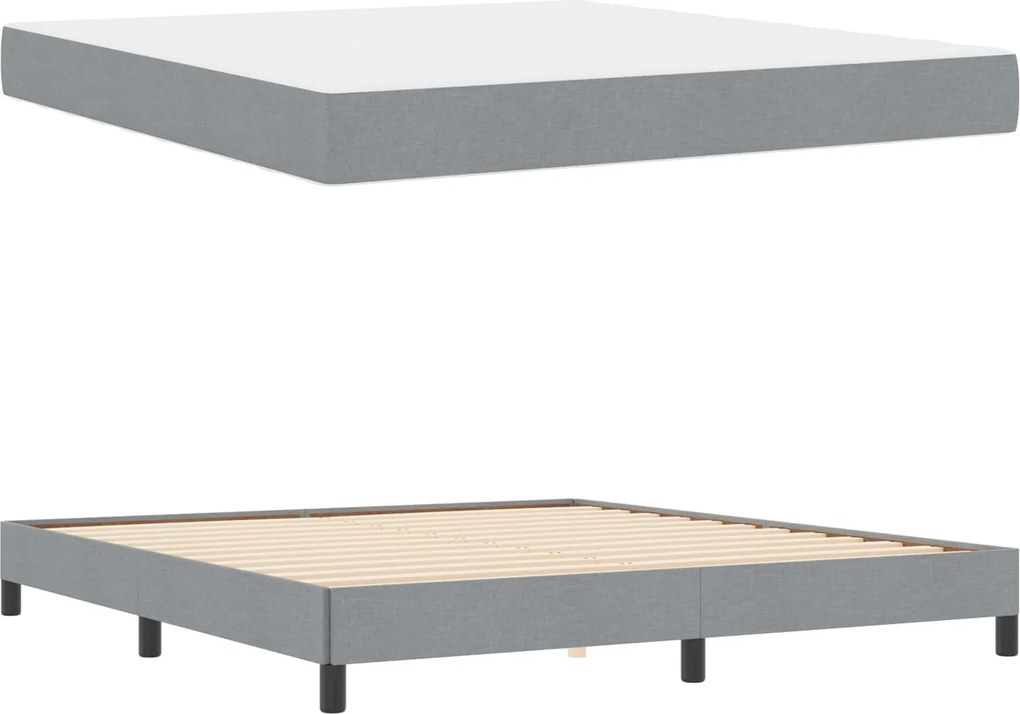 Postel s boxspringem Světle šedá 180 x 200 cm textil 3398507