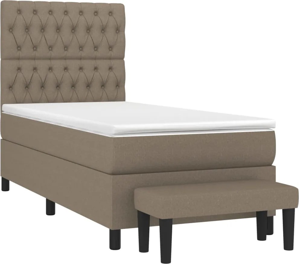 Box spring postel s matrací taupe 90x200 cm textil 3136809