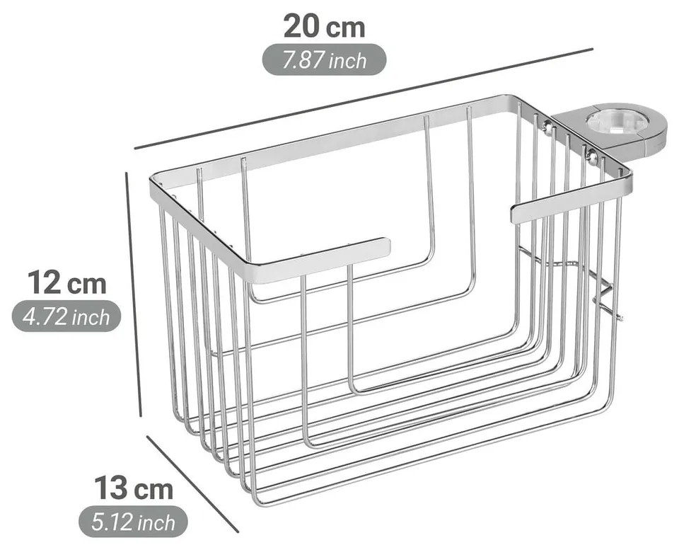Koupelnová polička bez vrtání z nerezové oceli v leskle stříbrné barvě Valognes – Wenko
