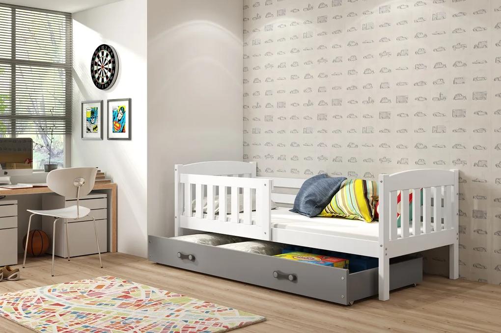 BMS Group Dětská postel s úložným prostorem KUBUS bílá Velikost postele: 200x90 cm, Barva šuplíku: Růžová