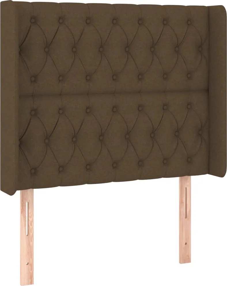 Box spring postel s matrací a LED tmavě hnědá 100x200 cm textil 3138536