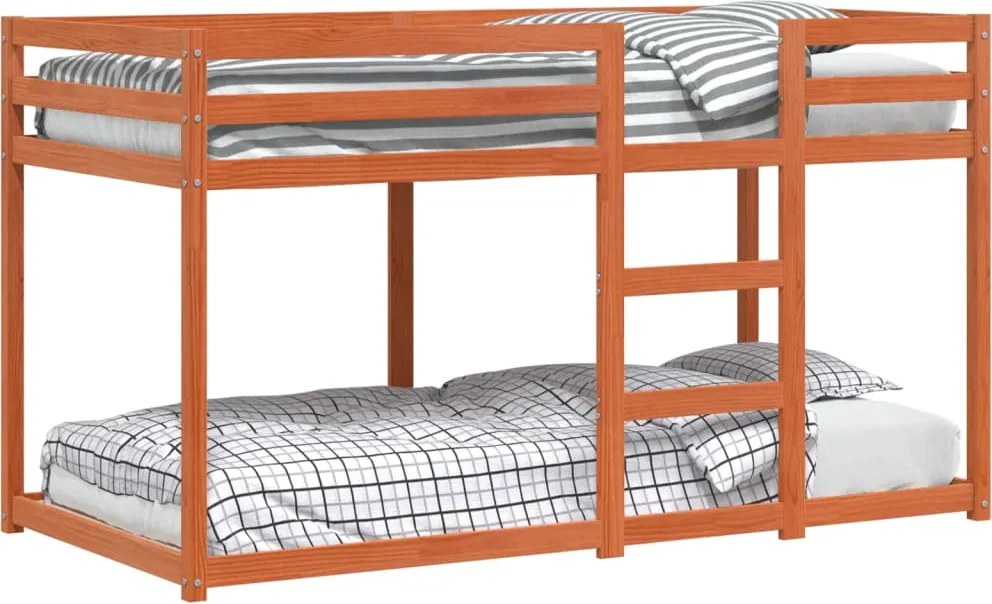 Patrová postel voskově hnědá 90x190 cm masivní borové dřevo 3214875