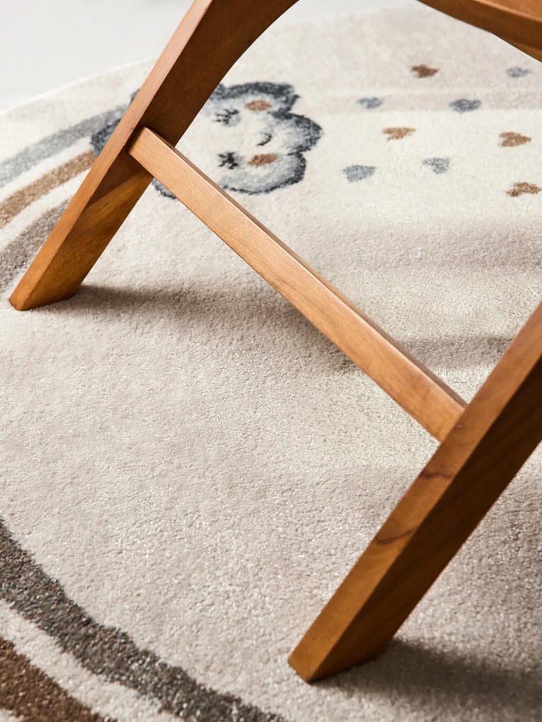 Villeroy & Boch, Dětský kusový koberec Villeroy & Boch Boho Kids 106304 Cream Multicolor kruh, 160x160 (průměr) kruh, bílá, vícebarevná, dětský pokoj