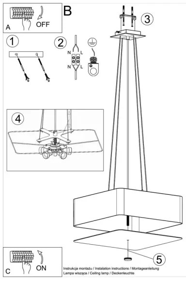 Sollux SL.0774 - Lustr na lanku LOKKO 5xE27/60W/230V 45 cm černá