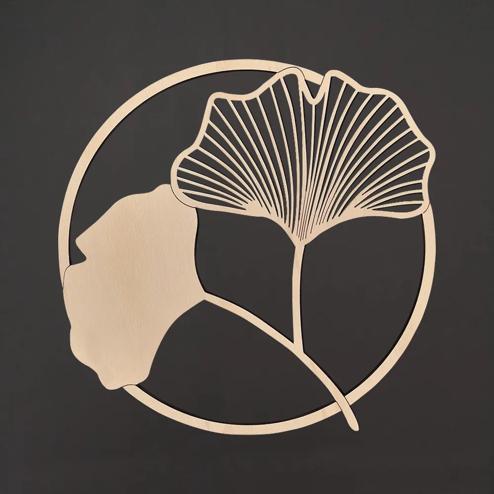 AMADEA Dřevěný obraz Ginkgo biloba, rozměr 26 cm, český výrobek