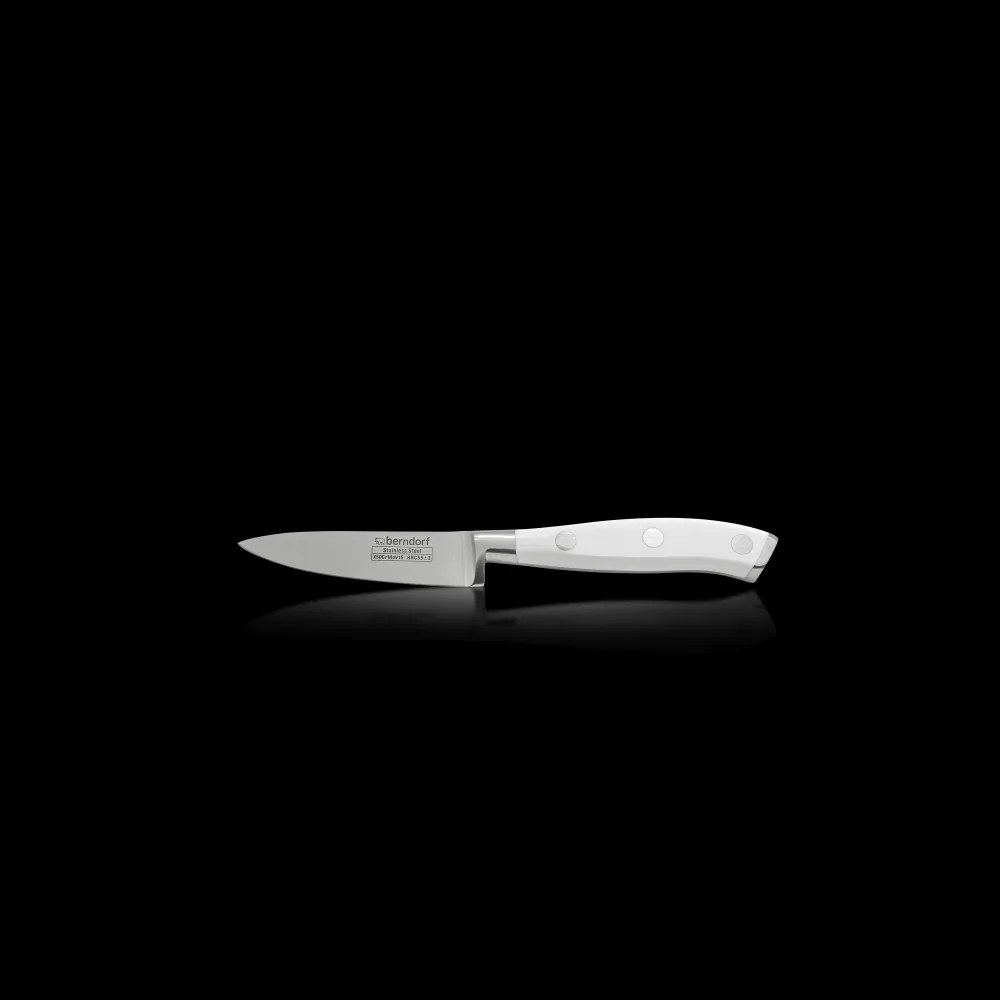 nůž kuchyňský na zeleninu Berndorf Sandrik ocel čepel 8,5 cm Profi Line Exclusive bílý (0375100201)