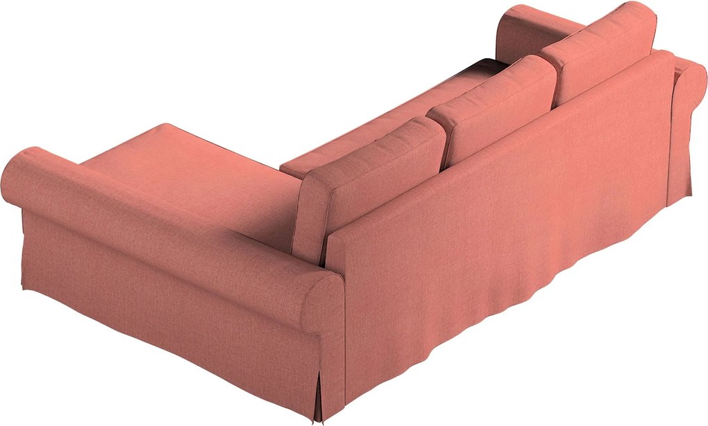 Potah na pohovku IKEA Backabro rozkládací se šezlongem barva hnědá látka pletený vzor