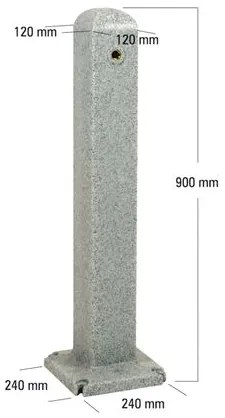 ARVES Zahradní sloupek POLLER- antracitový granit