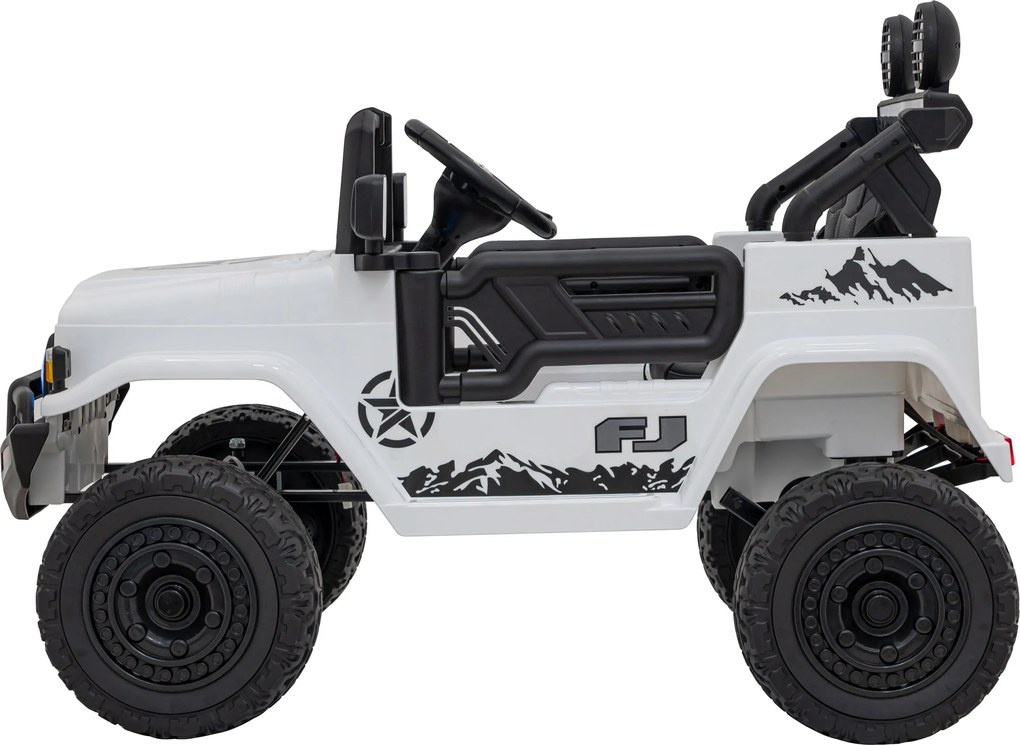 Ramiz Elektrické autíčko Toyota FJ Cruiser bílé + ovladač + pohon 4x4 + LED a audio + EVA kola + plynulý rozjezd
