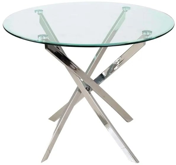Jídelní stůl Agis 90 cm čirý/chrom