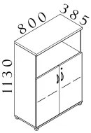 NABYTEK-DESIGNOVY.CZ - S382 11 - Kancelářská skříň Komfort, 80x38,5x113 cm, dveře 2/3 , buk