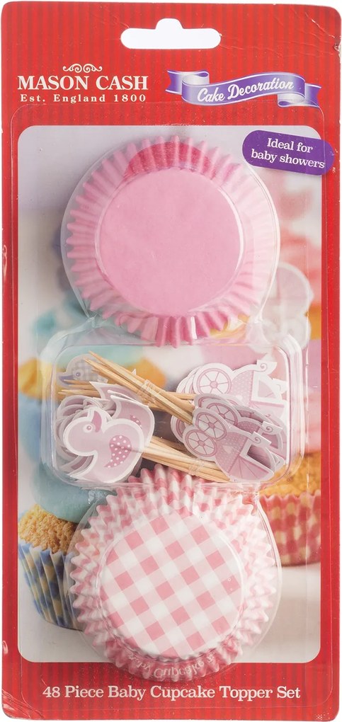 Sada košíčků na pečení Baby Shower Pink, 48ks
