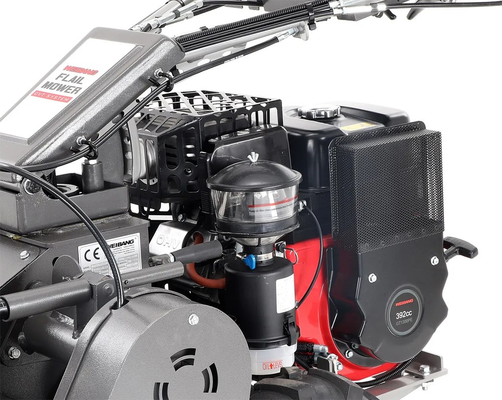 Weibang WB GT 6813 Cepová mulčovací - kladívková sekačka s pojezdem, profi, šípová kola, motor 393 ccm