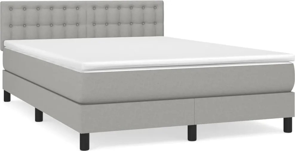 Box spring postel s matrací světle šedá 140 x 190 cm textil 3140369