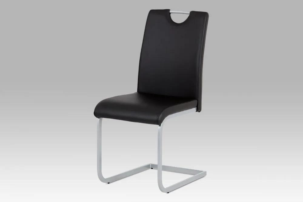 Jídelní židle DCL-121 BK koženka černá/šedý lak Autronic