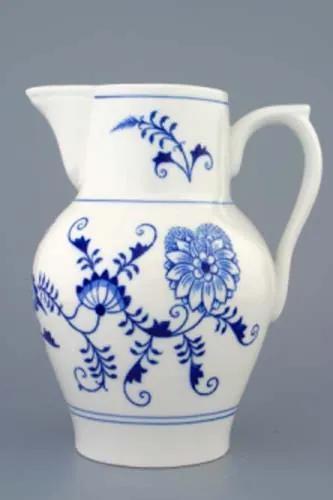 Cibulák džbán vysoký 1,50 l, originální cibulákový porcelán Dubí, cibulový vzor, 2.jakost 10128-2