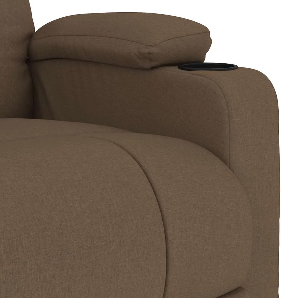 Masážní křeslo hnědé textil 339096