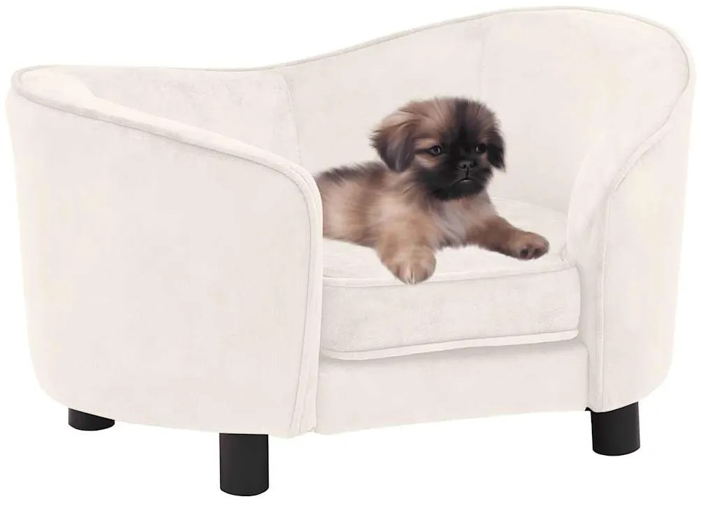 Pohovka pro psy krémová 69 x 49 x 40 cm plyš 171025