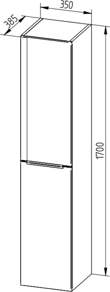Mereo Mereo, Mailo, koupelnová skříňka vysoká 170 cm, bílá, dub, antracit, CN514LP