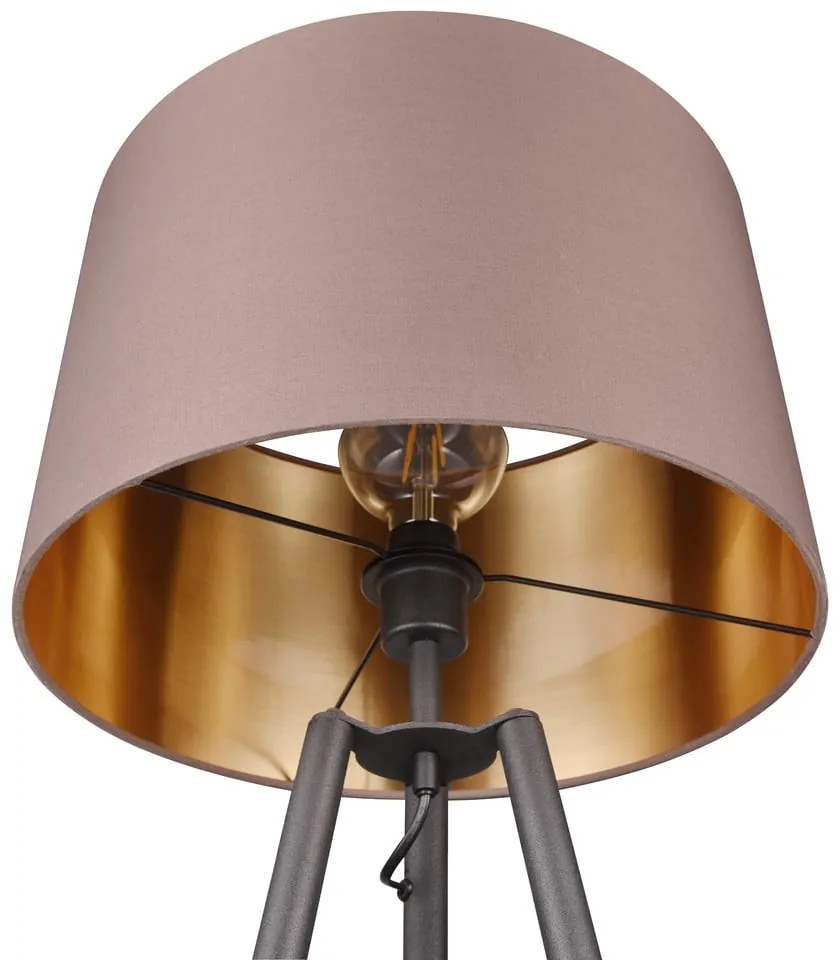 Černá stojací lampa s poličkou (výška 152 cm) Colette – Reality