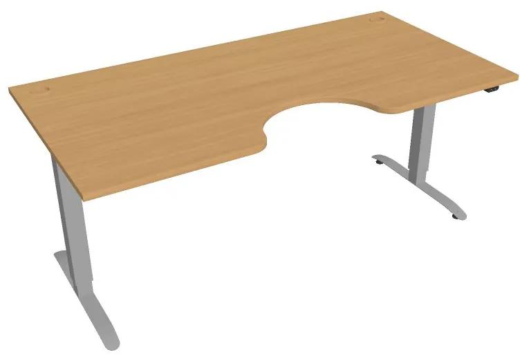 Hobis Motion Elektr. nastavitelný stůl 180x90 - HOBIS ERGO MOTION MSE 2 1800 Dekor stolové desky: buk, Barva kovové podnože: stříbrná