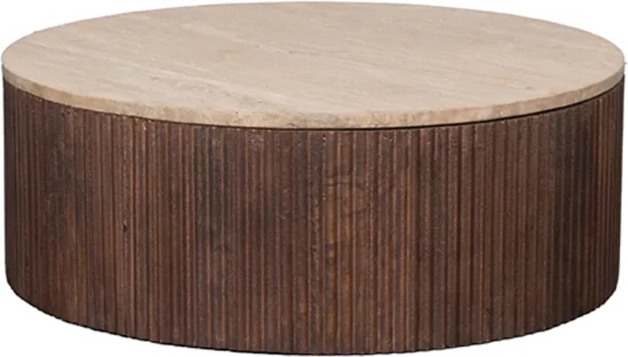 LABEL51 Konferenční stolek RIBBLE ø70 cm hnědý SE-23.153