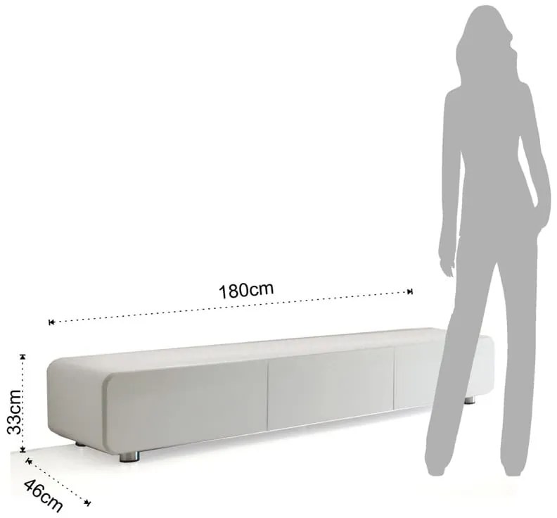 Tomasucci Tv stolek PLANO 33x180x46cm,bílý