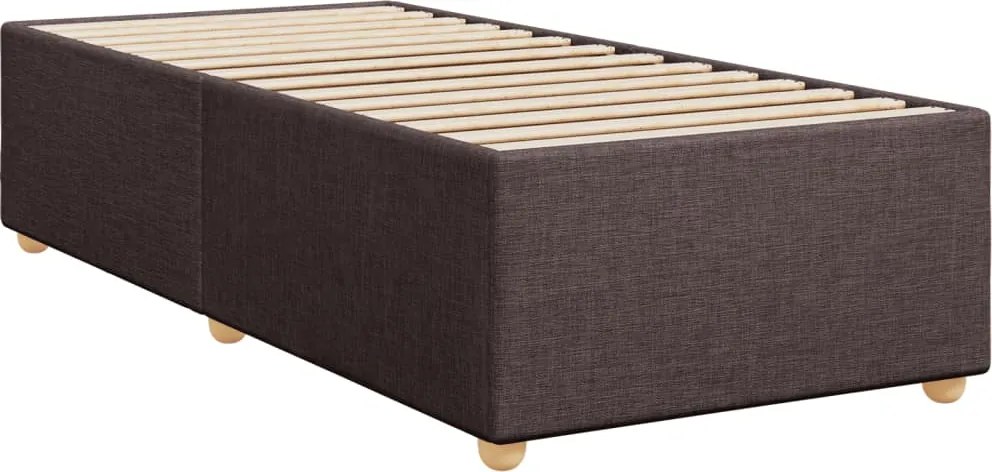 Rám postele bez matrace tmavě hnědá 100 x 200 cm textil 3284711