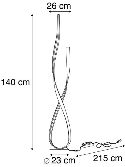 Paul Neuhaus 720-12 - LED Stmívatelná stojací lampa LINDA LED/27W/230V zlatá