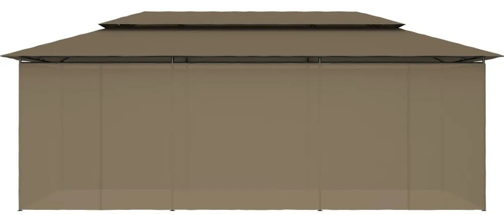 vidaXL Marketos Altán se závěsy 600 x 298 x 270 cm taupe 180 g/m²