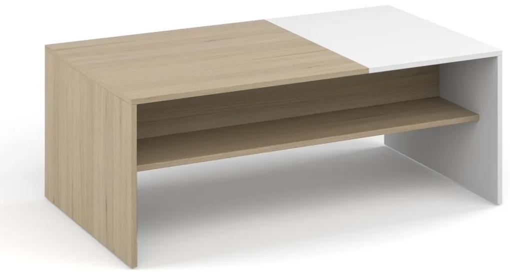 Moderní konferenční stolek v kombinaci dub sonoma a bílé barvy KN311