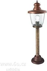 Il Fanale 248.13.ORT Venezia, venkovní stojanová lampa, 1x57W E27, mosaz, bublinkové sklo, výška 100cm, IP44