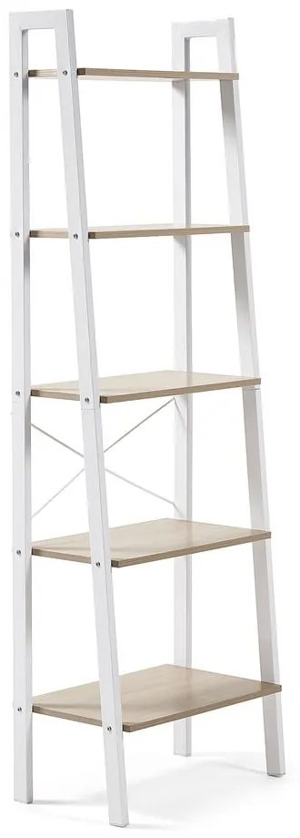 Bílý/v přírodní barvě regál v dekoru dubu 56x172x32 cm Aarhus – Kave Home