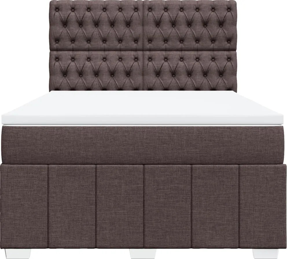 Box spring postel s matrací tmavě hnědá 140x200 cm textil 3294001