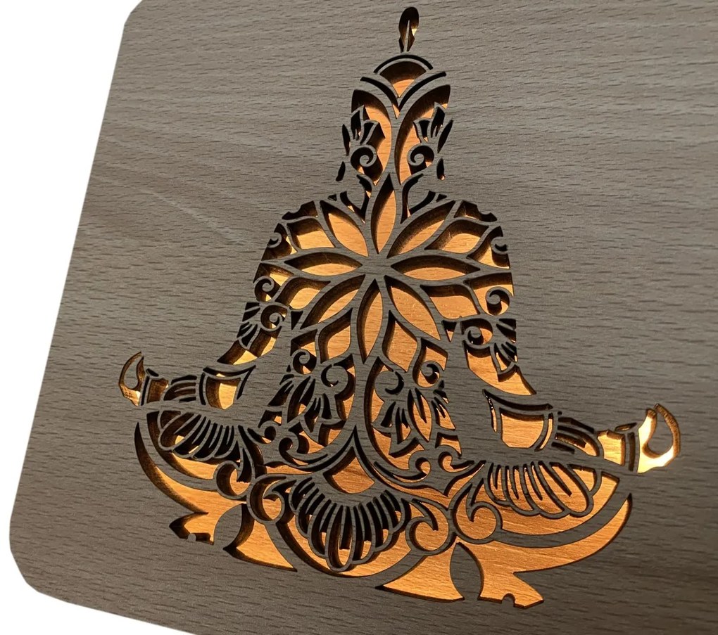 Li-Go "Buddha s mandalou" lampa 19x19cm provedení povrchu: bříza