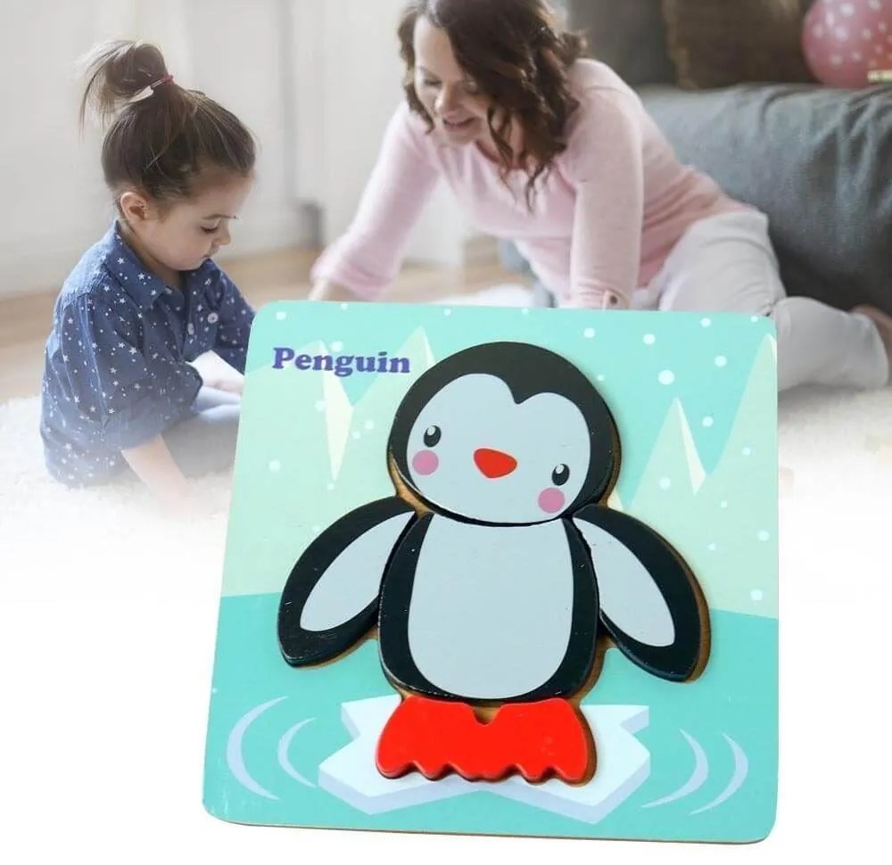 4L Dřevěné puzzle pro nejmenší - tučňák