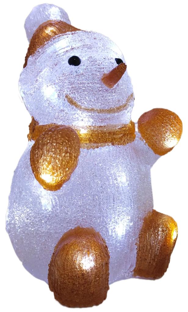 LED svítící akrylový sněhulák, 27cm, různé barvy na výběr Barva: Hnědá
